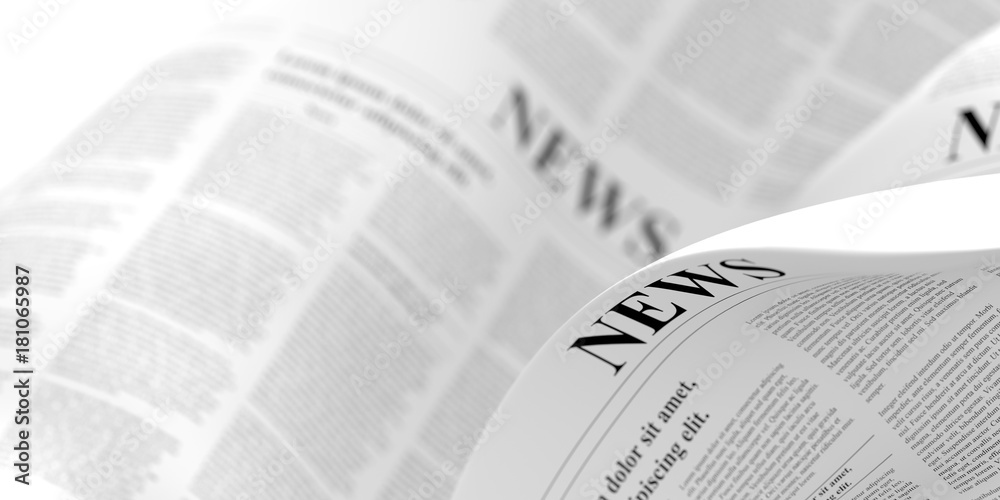 Abstract newspaper in a fluid shape, 3d rendering Stock Illustration ...