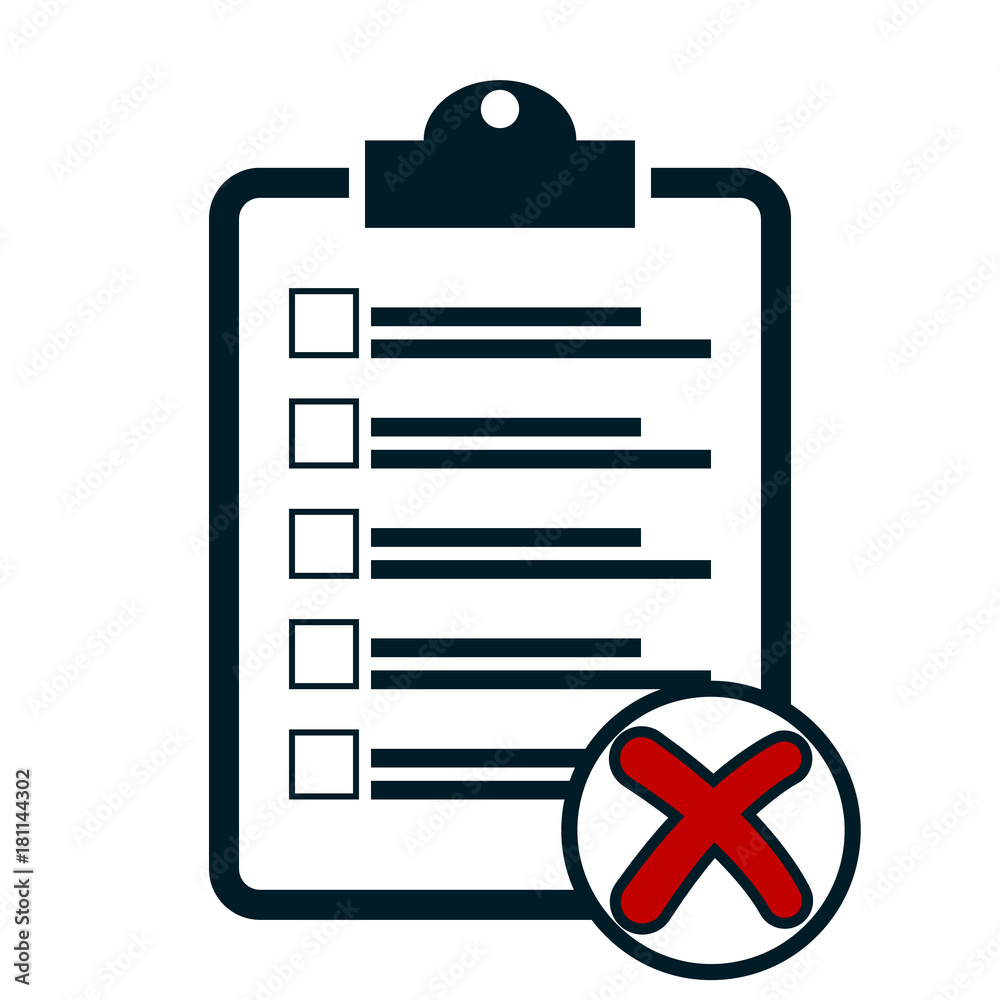 checklist cross icon Stock Vector | Adobe Stock