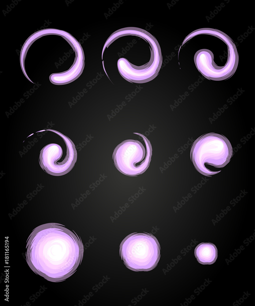 Purple fire explosion special effect fx animation frames sprite sheet ...
