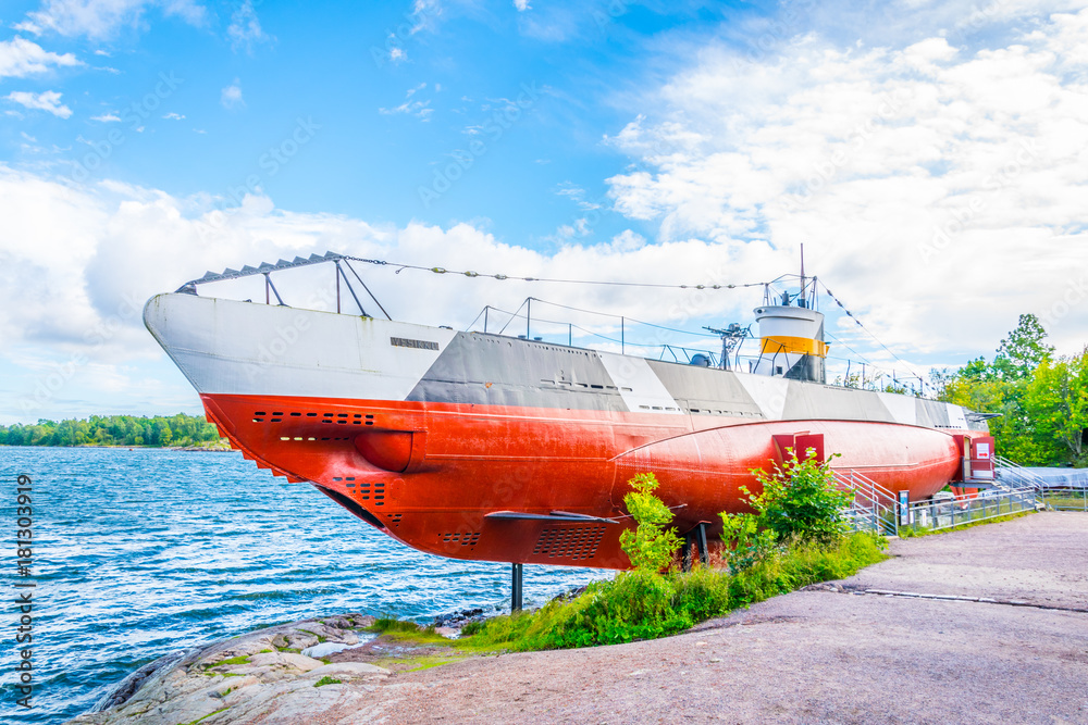 Fotografie Museum submarine Vesikko in Suomenlinna fortress island in ...