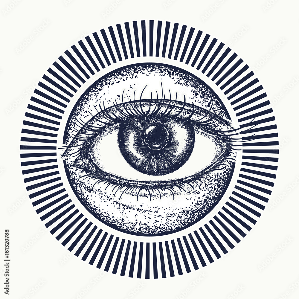 Vetor All seeing eye tattoo art vector. Magic eye t-shirt design ...