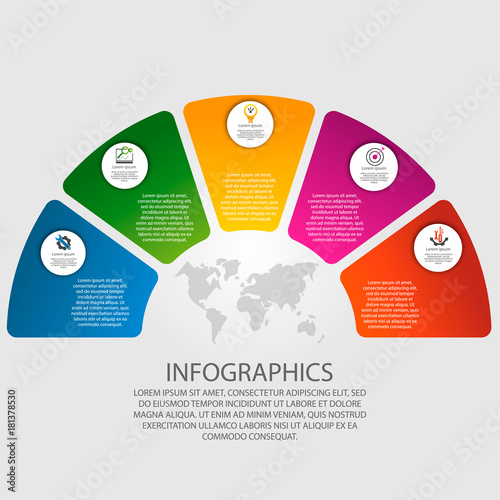 Vector illustration. Infographics in the form of a circle and 5 ...