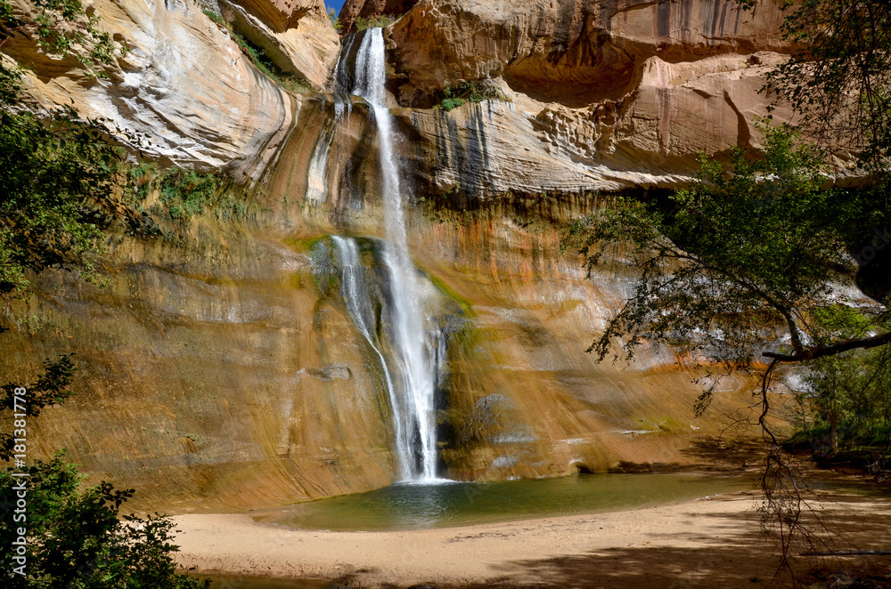 plunge pool at Lower Calf Creek Falls Calf Creek Canyon, Grand ...