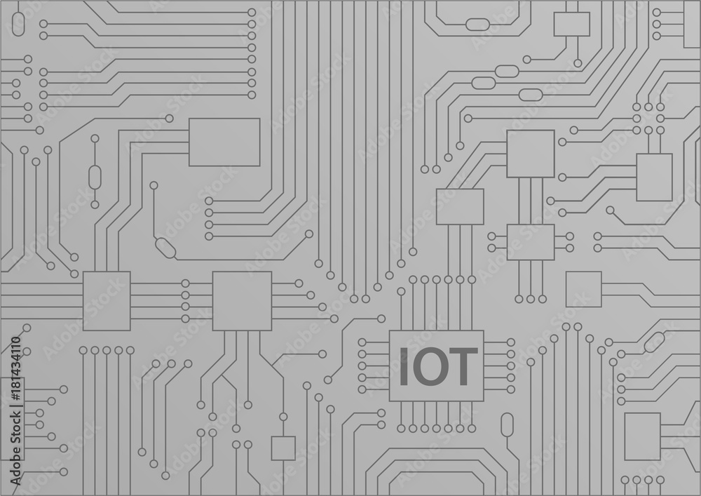 IOT text displayed on circuit board. Internet of things concept vector ...