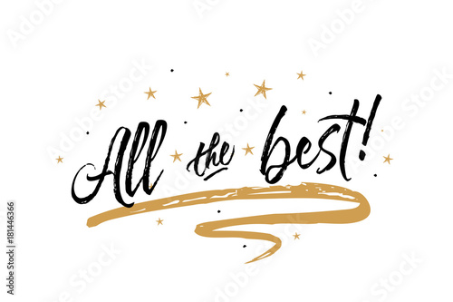 All the best card. Beautiful greeting banner poster calligraphy ...
