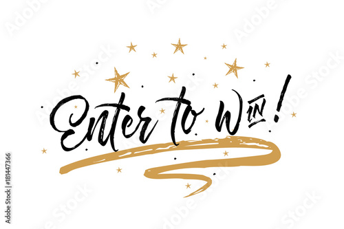 Enter to win card. Beautiful greeting banner poster calligraphy ...