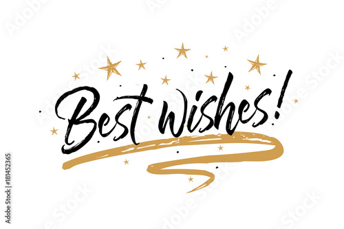 Best wishes card. Beautiful greeting banner poster calligraphy ...