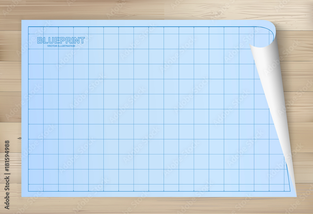 Blueprint paper background for architectural drawing on wood texture ...