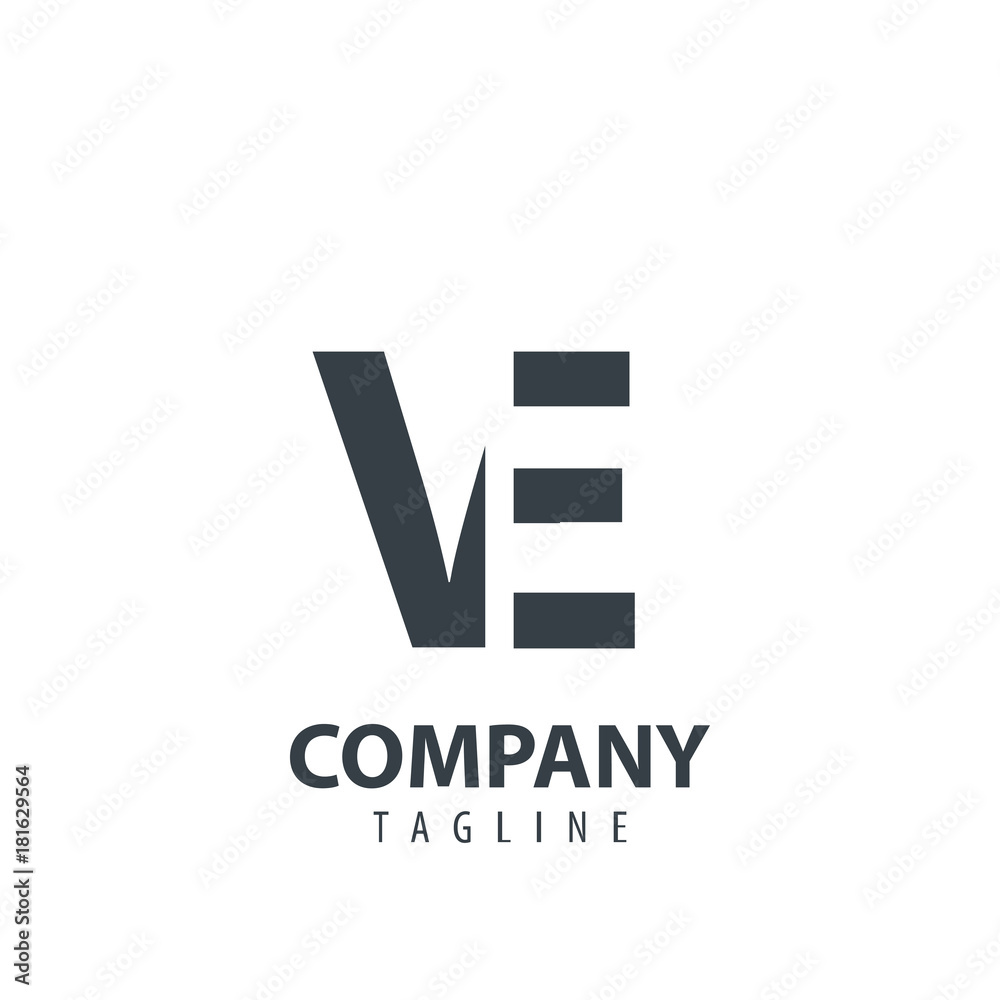 Initial Letter VE Design Logo Stock Vector | Adobe Stock