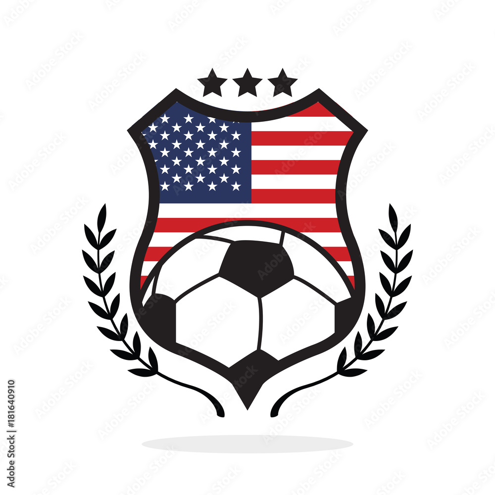 USA national flag football crest Stock Vector | Adobe Stock