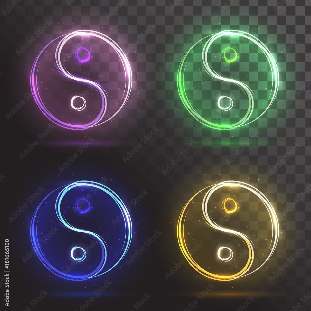 Set yin yang symbols Stock Vector | Adobe Stock