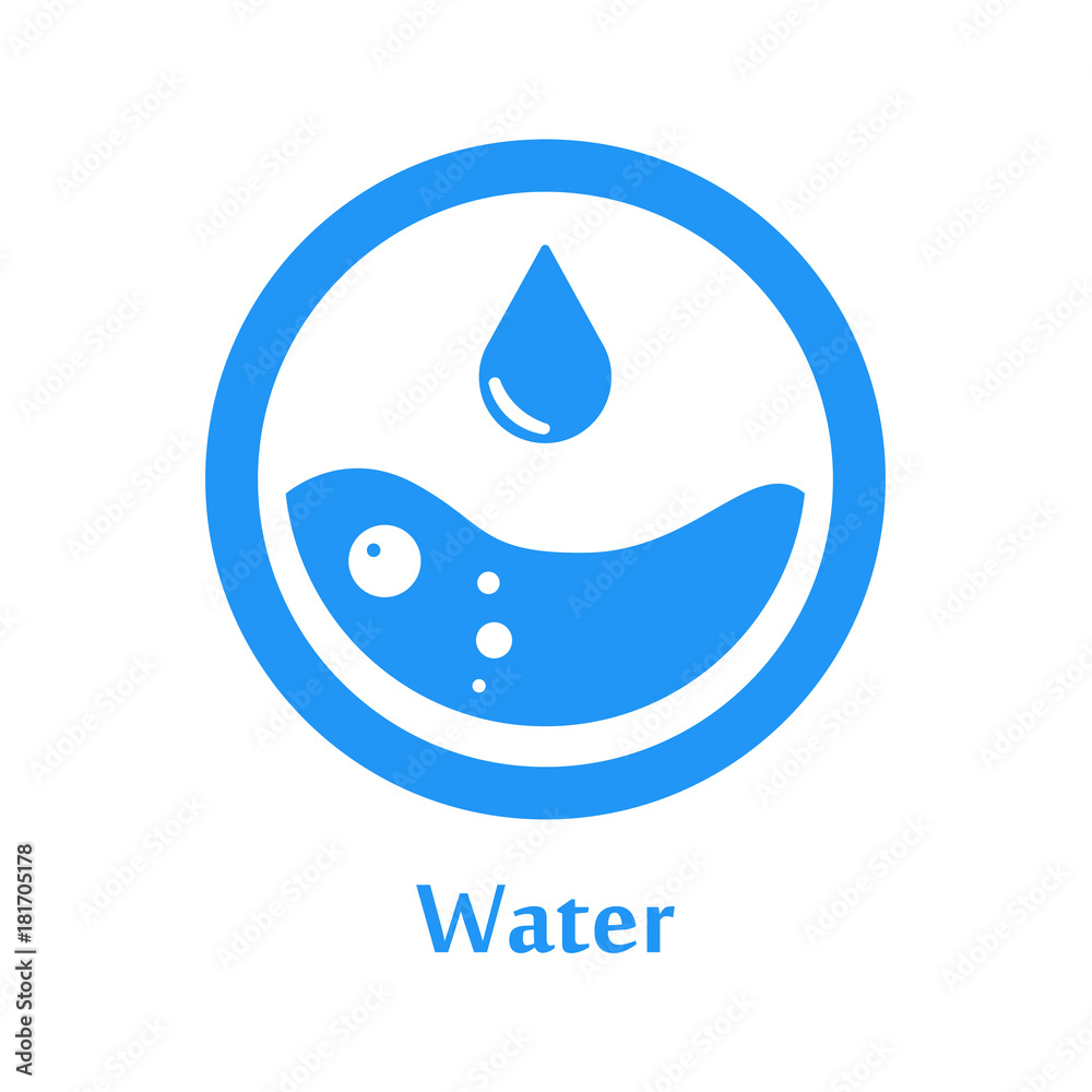 Vector illustration of water element icon, line round symbols. Logo ...