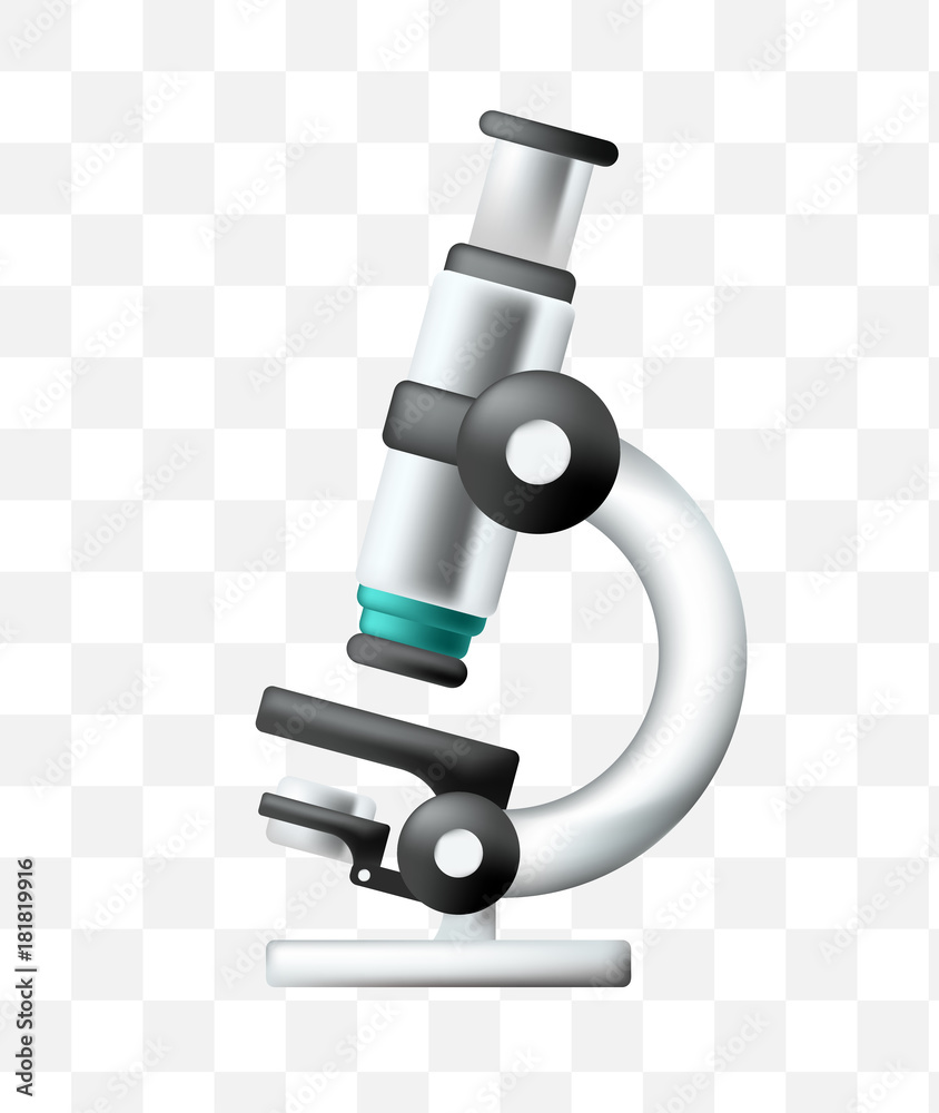 Cute Microscope Icon on Transparent Background . Isolated Vector ...