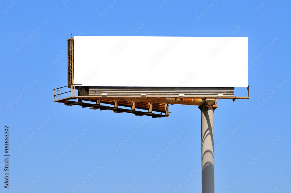 Large Billboard On Clear Blue Sky Stock Photo | Adobe Stock