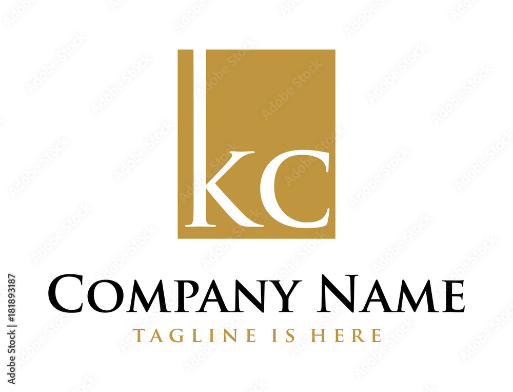 Gold Square Identity Letter KC Company Logo Symbol Stock Vector | Adobe ...