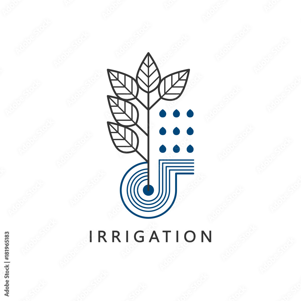 Irrigation icon. Linear vector logo for any type of irrigation. Stock ...