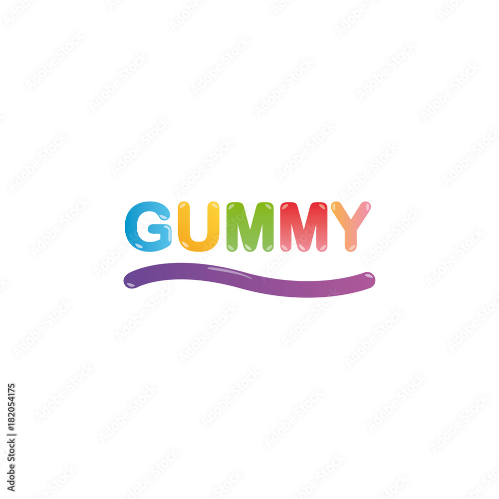 Gummy Logo Stock Vector | Adobe Stock