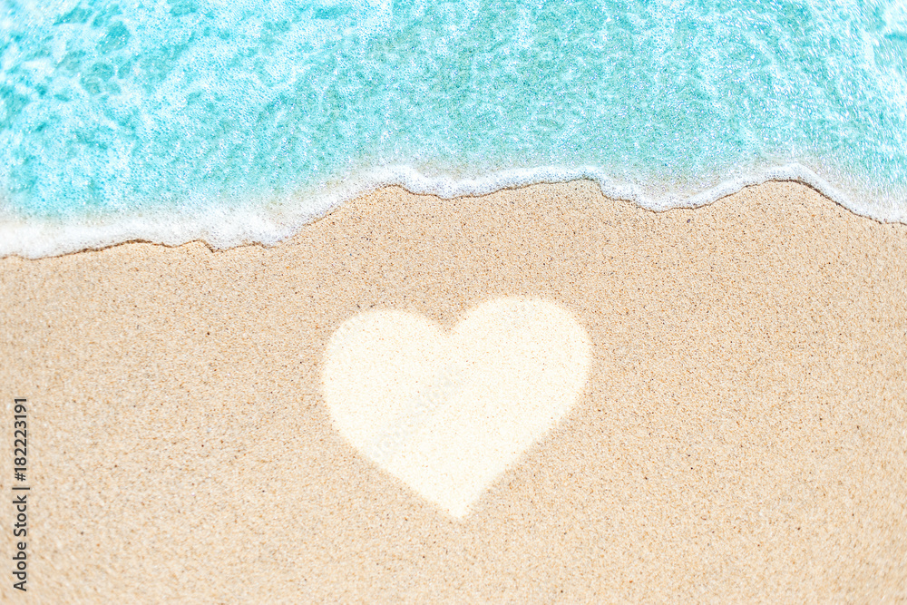Sea Beach and Soft wave of blue ocean. Summer day and sandy beach ...