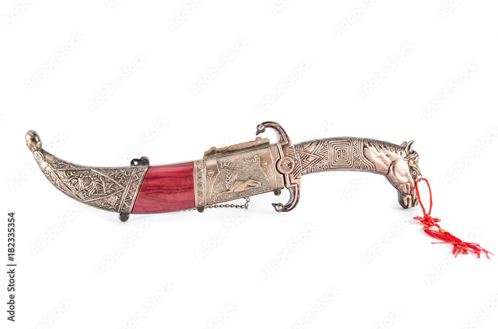 Dagger Knife Curve with Sheath Stock Photo | Adobe Stock