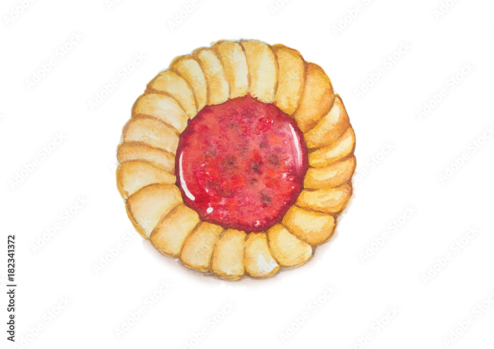 Cookies Watercolor painting isolated on white background Stock ...