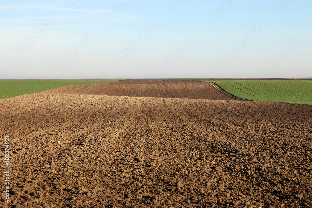 plowed field landscape autumn season Stock Photo | Adobe Stock