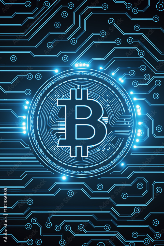 Blue bitcoin background Stock Illustration | Adobe Stock