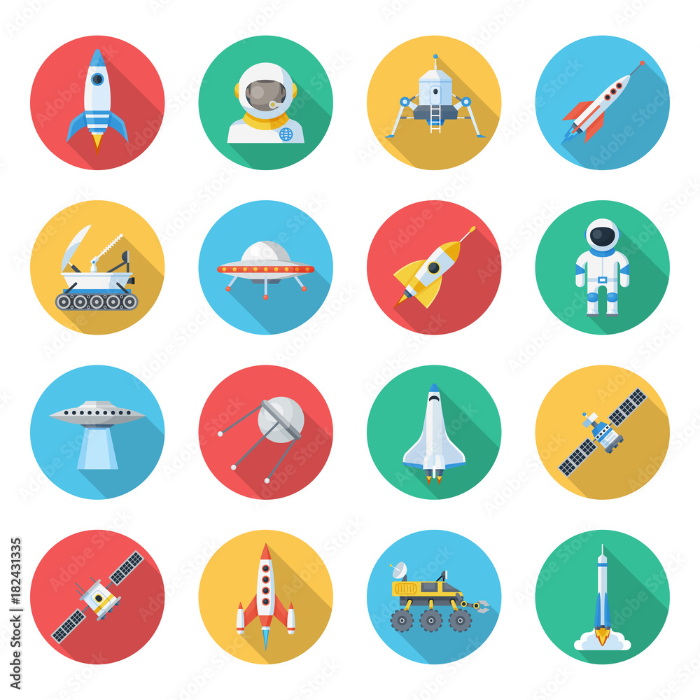Space ship icon set Stock Vector | Adobe Stock