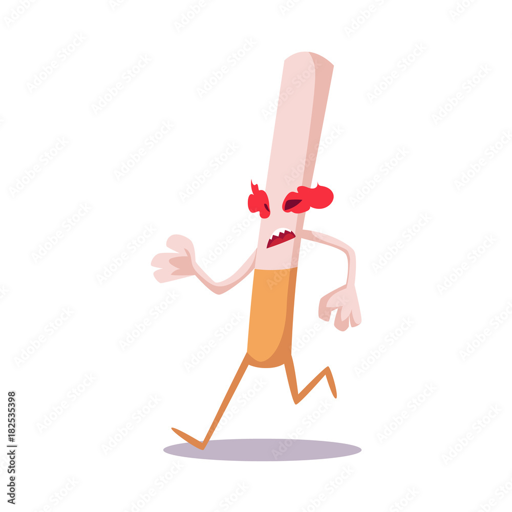 Vector de Stock Evil cigarette monster with burning eyes and sharp ...