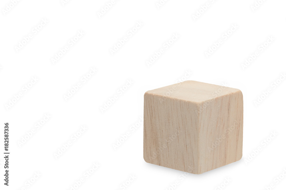 wooden cube isolated on white background Stock Photo | Adobe Stock