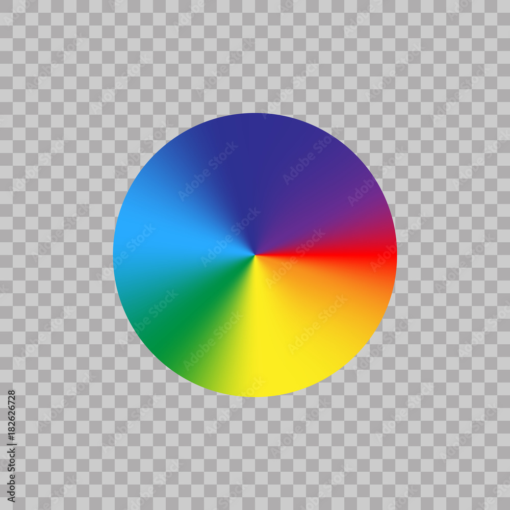 Spectrum color wheel on transparent background. Gradient rainbow circle ...