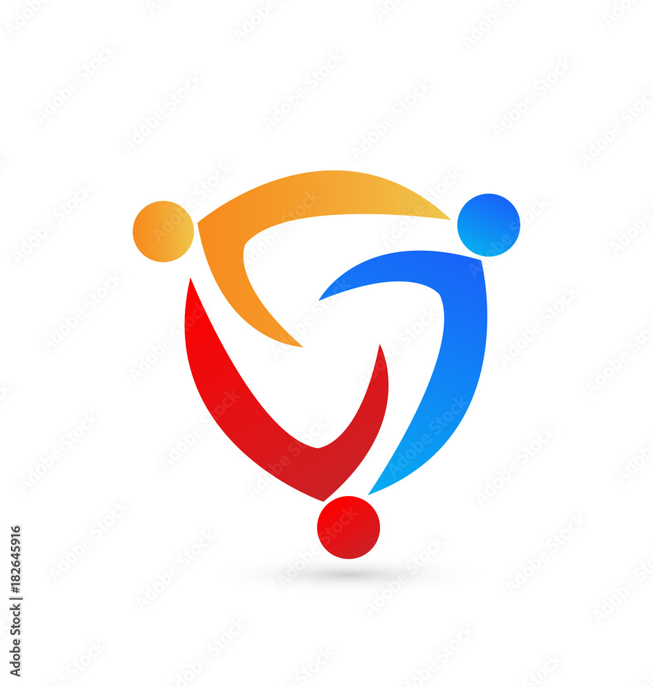 Teamwork protecting people icon Stock Vector | Adobe Stock