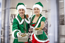 Christmas Elves With Gifts Free Stock Photo - Public Domain Pictures