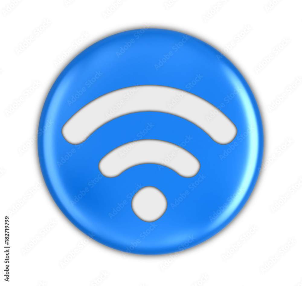 Button with Wi-Fi sign. Image with clipping path Stock Photo | Adobe Stock