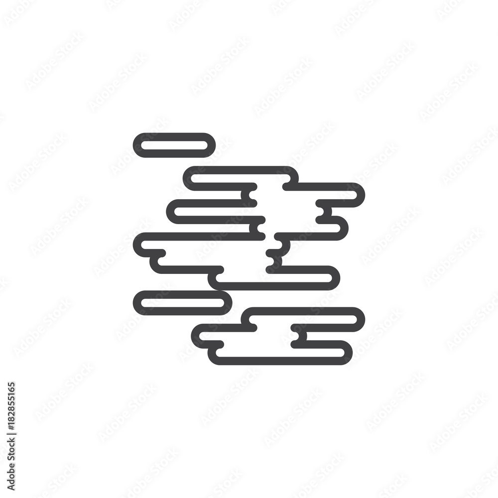 Fog or smoke line icon, outline vector sign, linear style pictogram ...