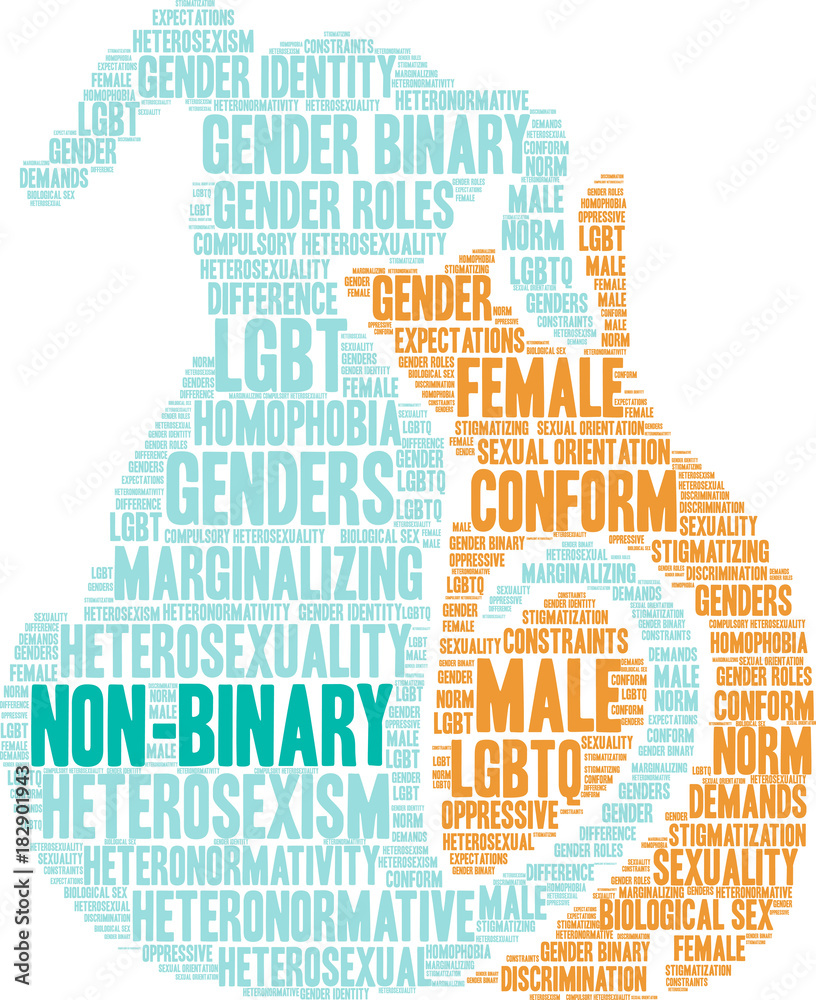 Non-Binary Word Cloud on a white background. Stock Vector | Adobe Stock