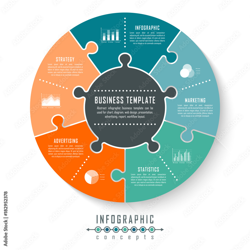 Infographic timeline circle template can be used for chart, diagram ...