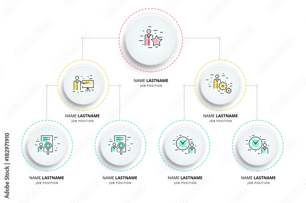 Business hierarchy organogram chart infographics. Corporate ...