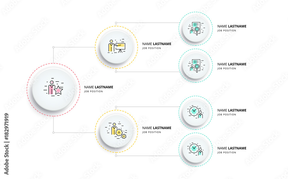 Business hierarchy organogram chart infographics. Corporate ...