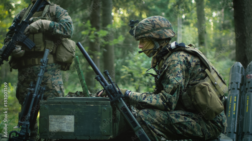 Military Staging Base, Chief Army Engineer Sitting on the Boxes of ...