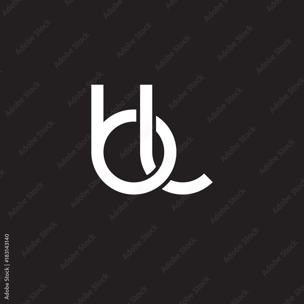 Initial lowercase letter bl, overlapping circle interlock logo, white ...
