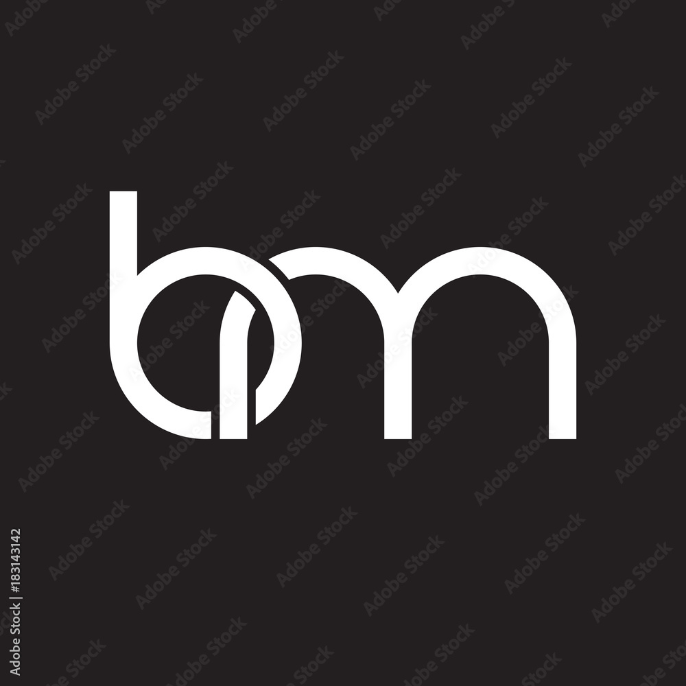 Initial lowercase letter bm, overlapping circle interlock logo, white ...