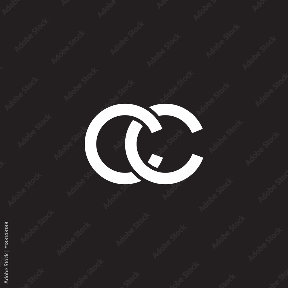 Initial lowercase letter cc, overlapping circle interlock logo, white ...