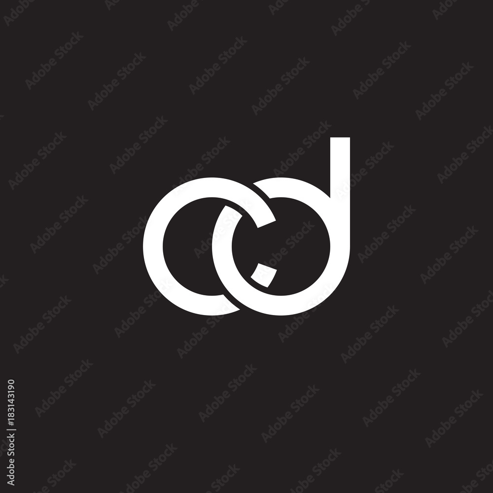 Initial lowercase letter cd, overlapping circle interlock logo, white ...