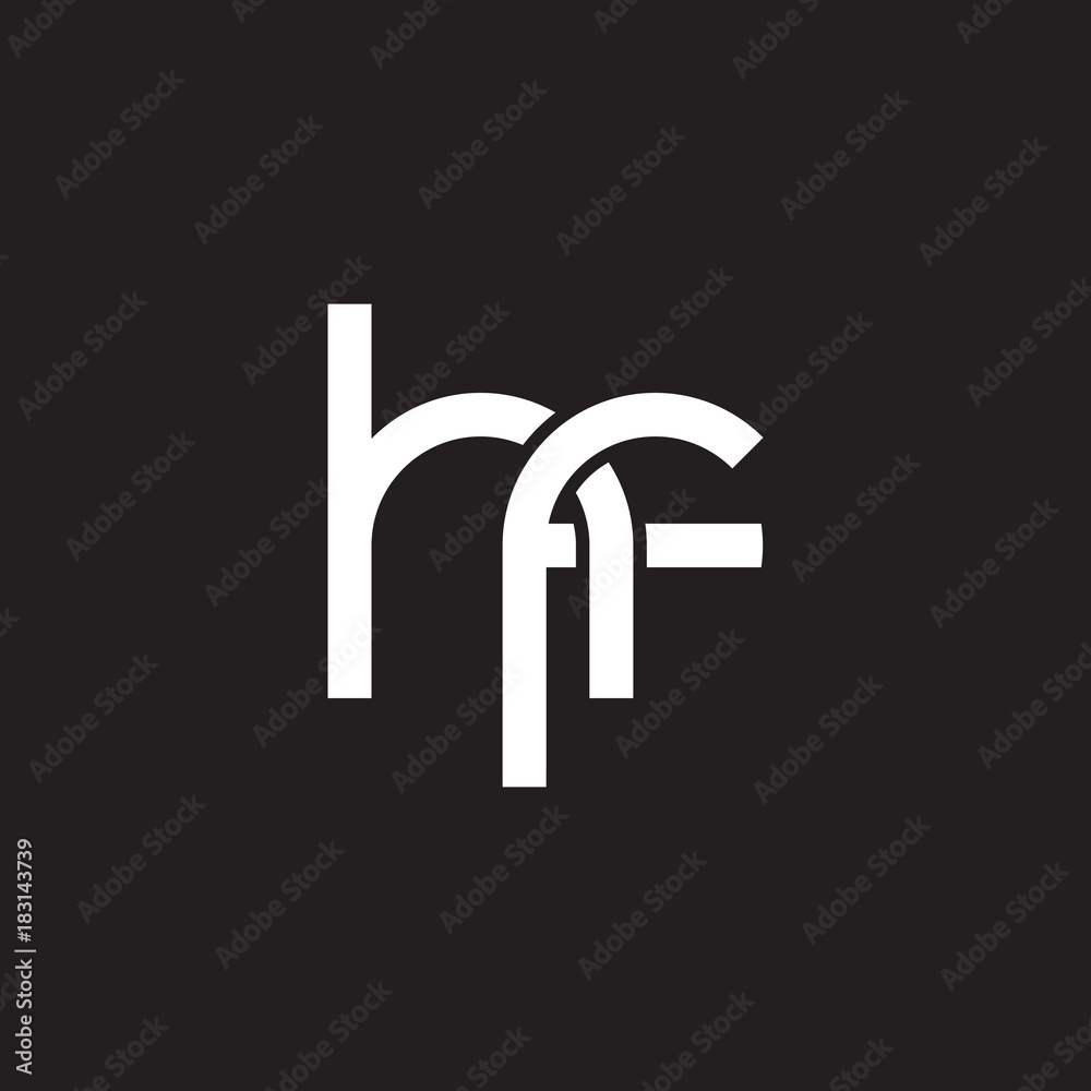 Initial lowercase letter hf, overlapping circle interlock logo, white ...