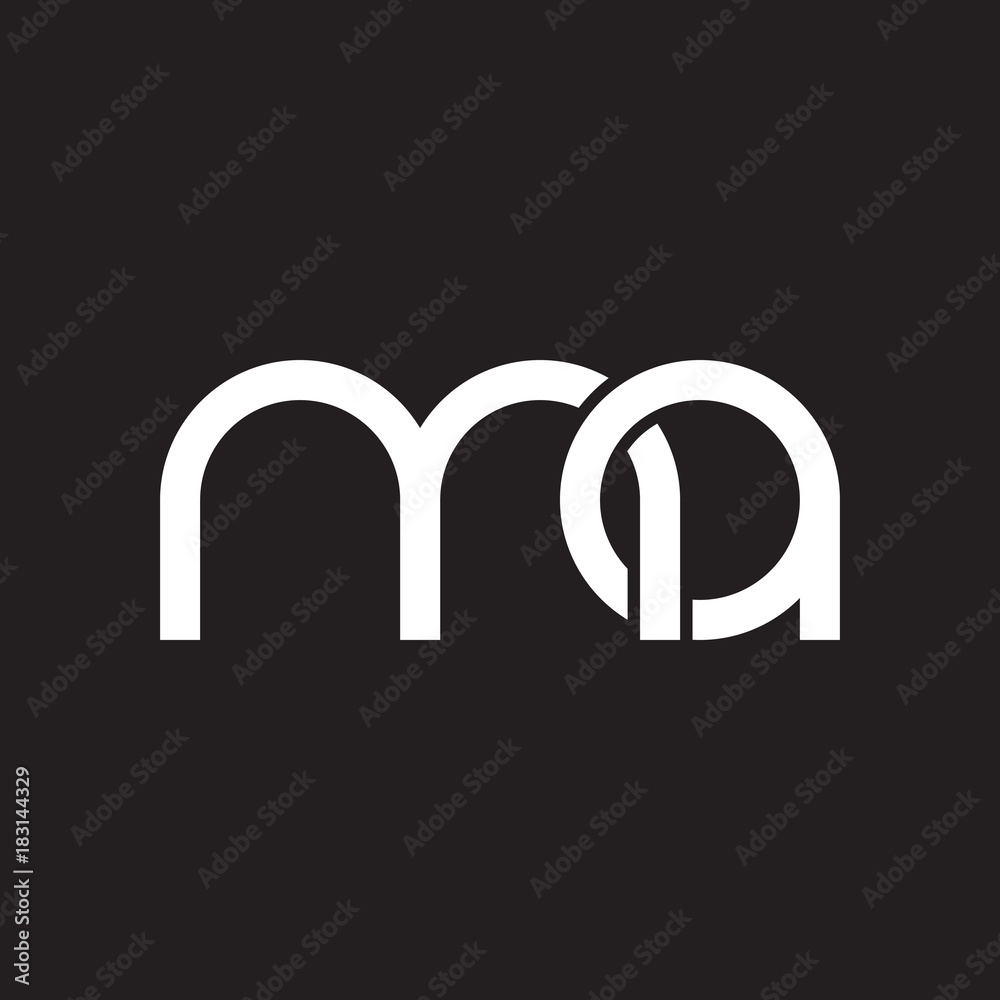 Initial lowercase letter ma, overlapping circle interlock logo, white ...