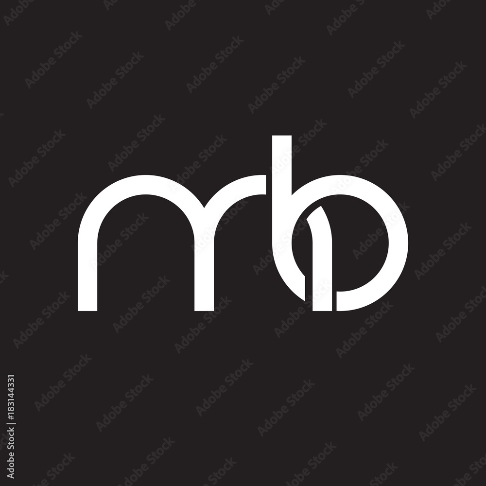 Initial lowercase letter mb, overlapping circle interlock logo, white ...