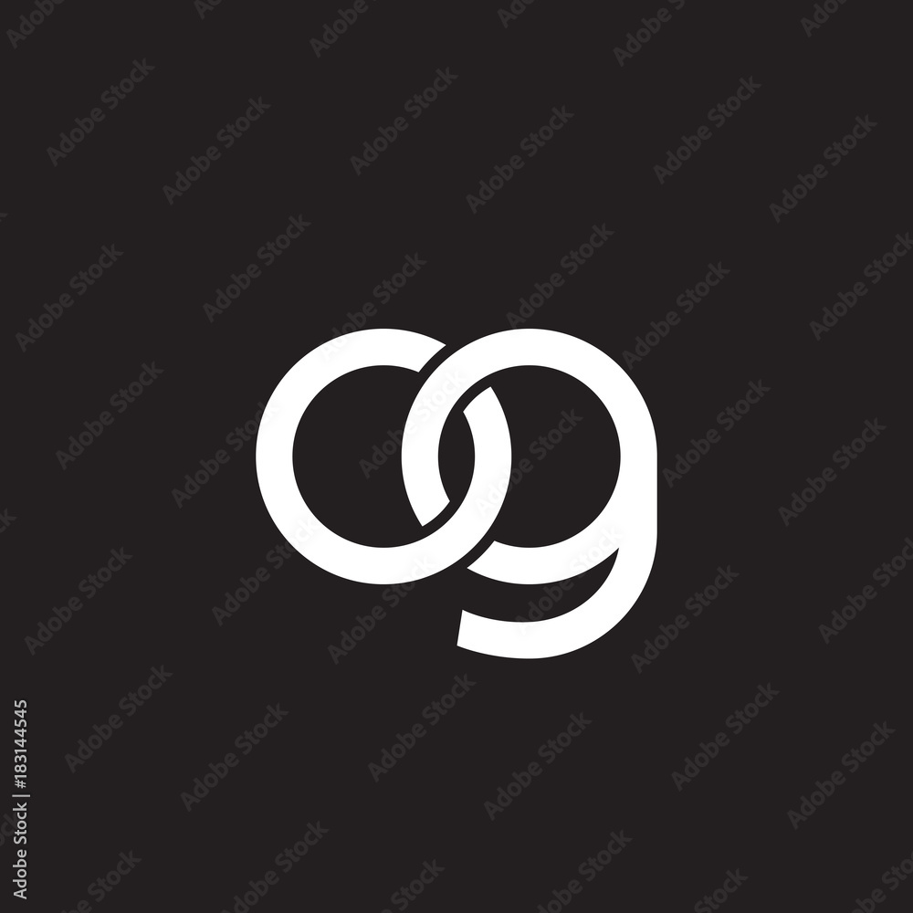 Initial lowercase letter og, overlapping circle interlock logo, white ...