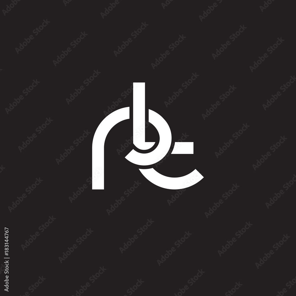 Initial lowercase letter rt, overlapping circle interlock logo, white ...