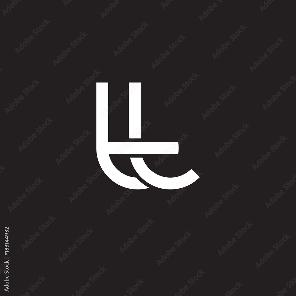 Initial lowercase letter tl, overlapping circle interlock logo, white ...