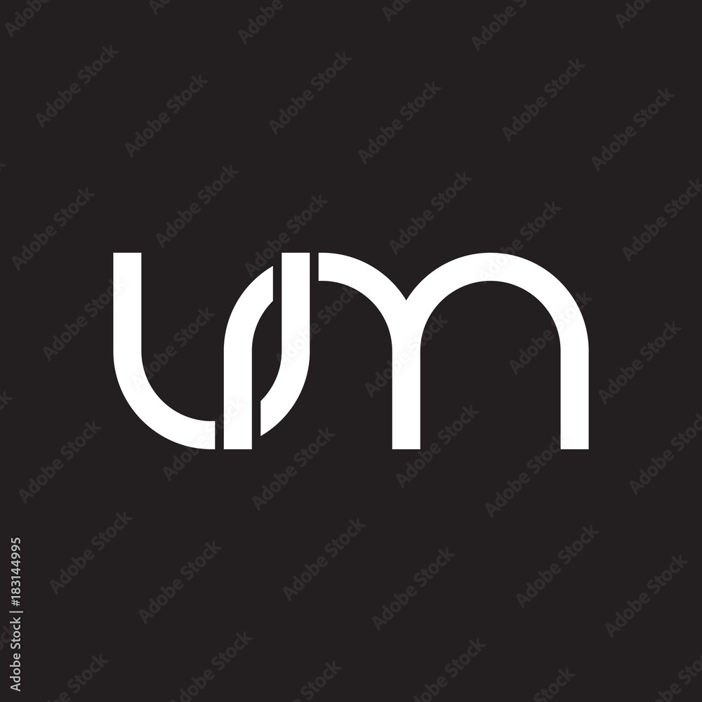 Initial lowercase letter um, overlapping circle interlock logo, white ...